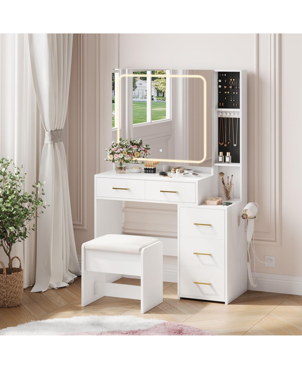 Click here for gaomon Vanity Desk with Mirror and Lights  Makeup... prices