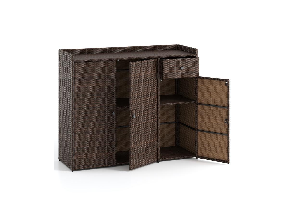 Click here for Slickblue Outdoor Wicker Storage Cabinet with Thre... prices