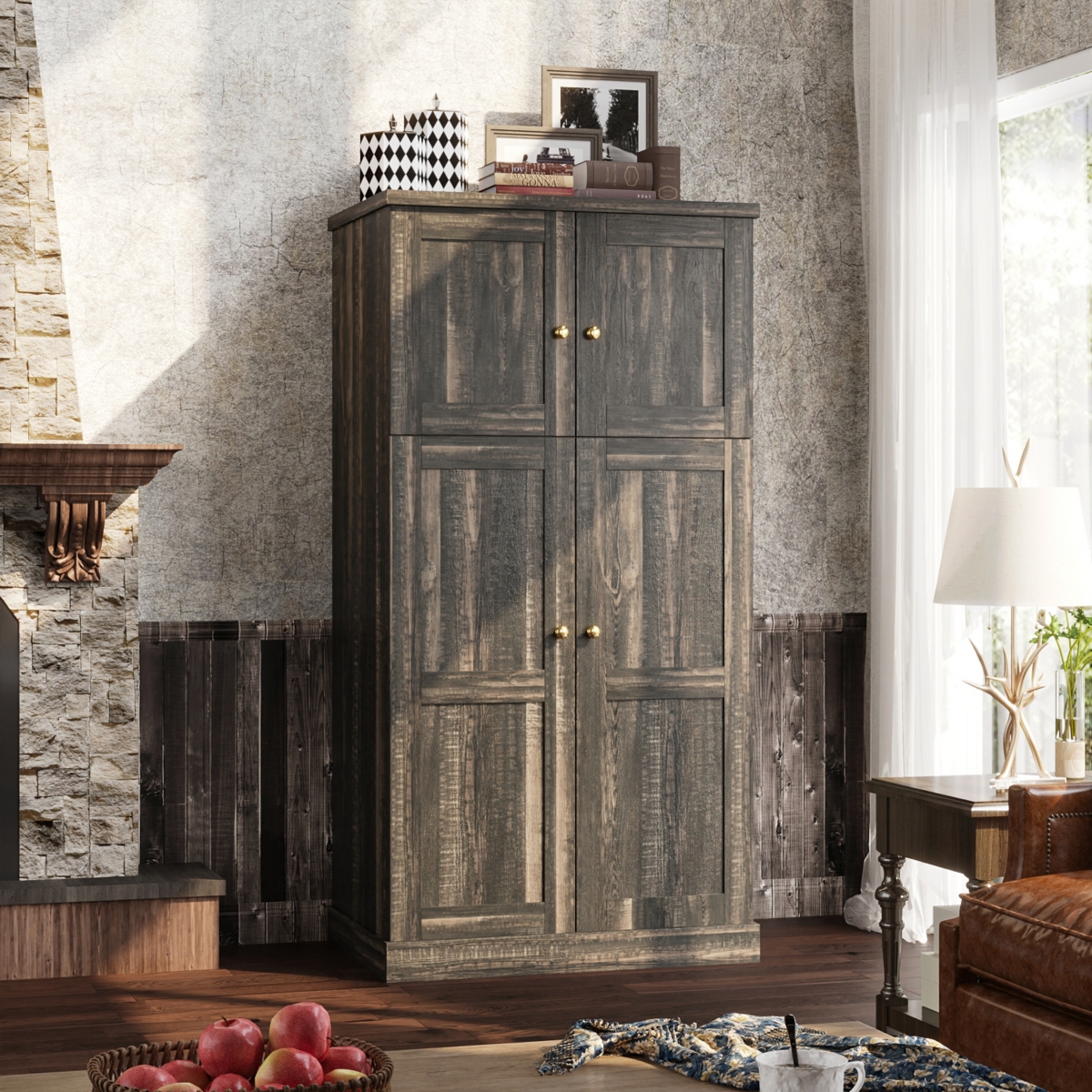 Click here for Homsee 4-Door Wardrobe With Strong Storage，... prices