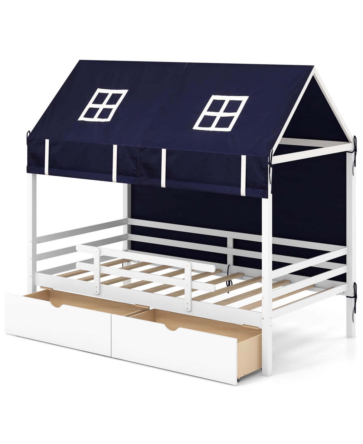 Click here for Costway Twin House Bed Solid Wood Playhouse Bed Lo... prices