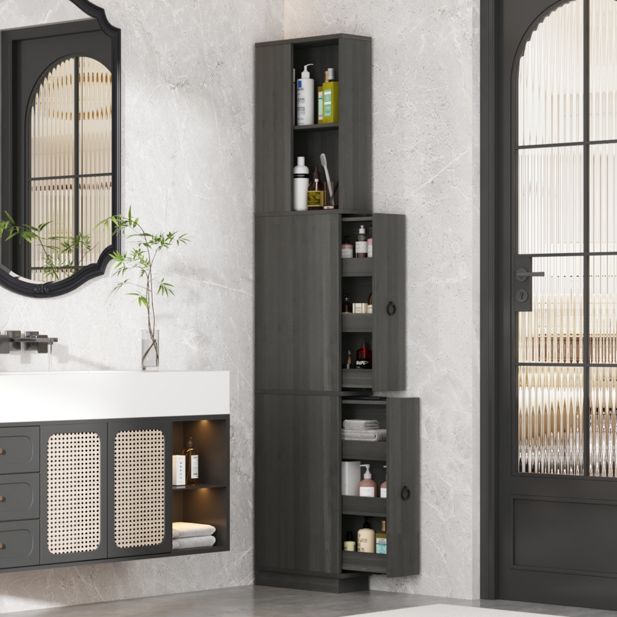 Click here for Homsee Bathroom Cabinet With Shelves And Drawers -... prices