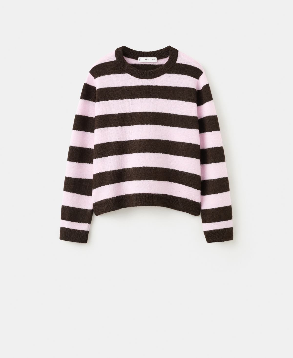 Click here for Mango Womens Knit Striped Sweater - Pink prices