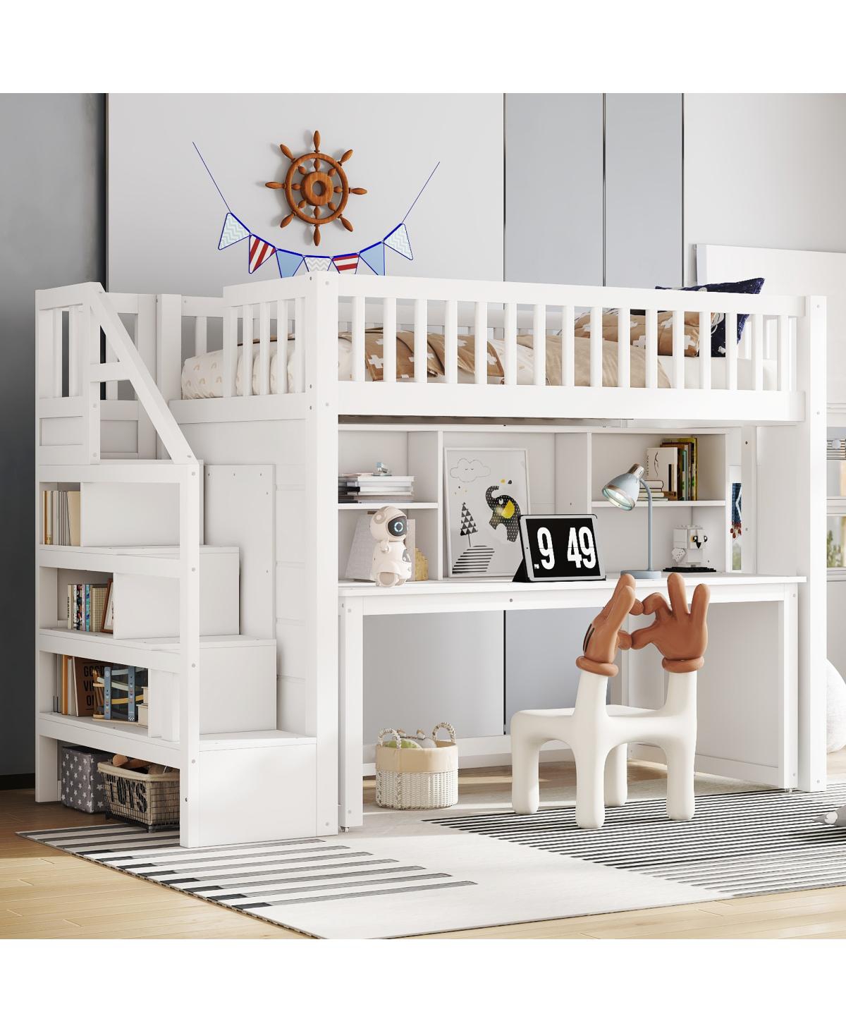 Click here for Streamdale Furniture Twin Loft Bed with Desk  Stor... prices