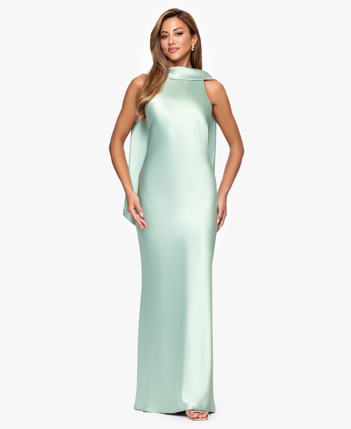 Click here for Xscape Womens Long Satin Halter Neck Ball Gown - S... prices