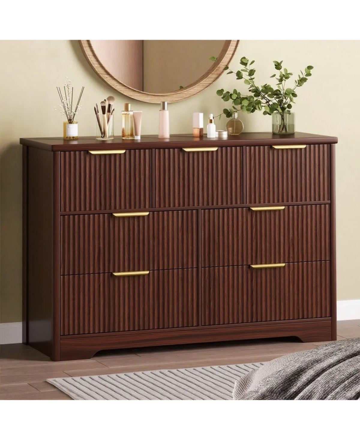 Click here for gaomon 7 Drawer Wooden Dressers for Bedroom  Flute... prices