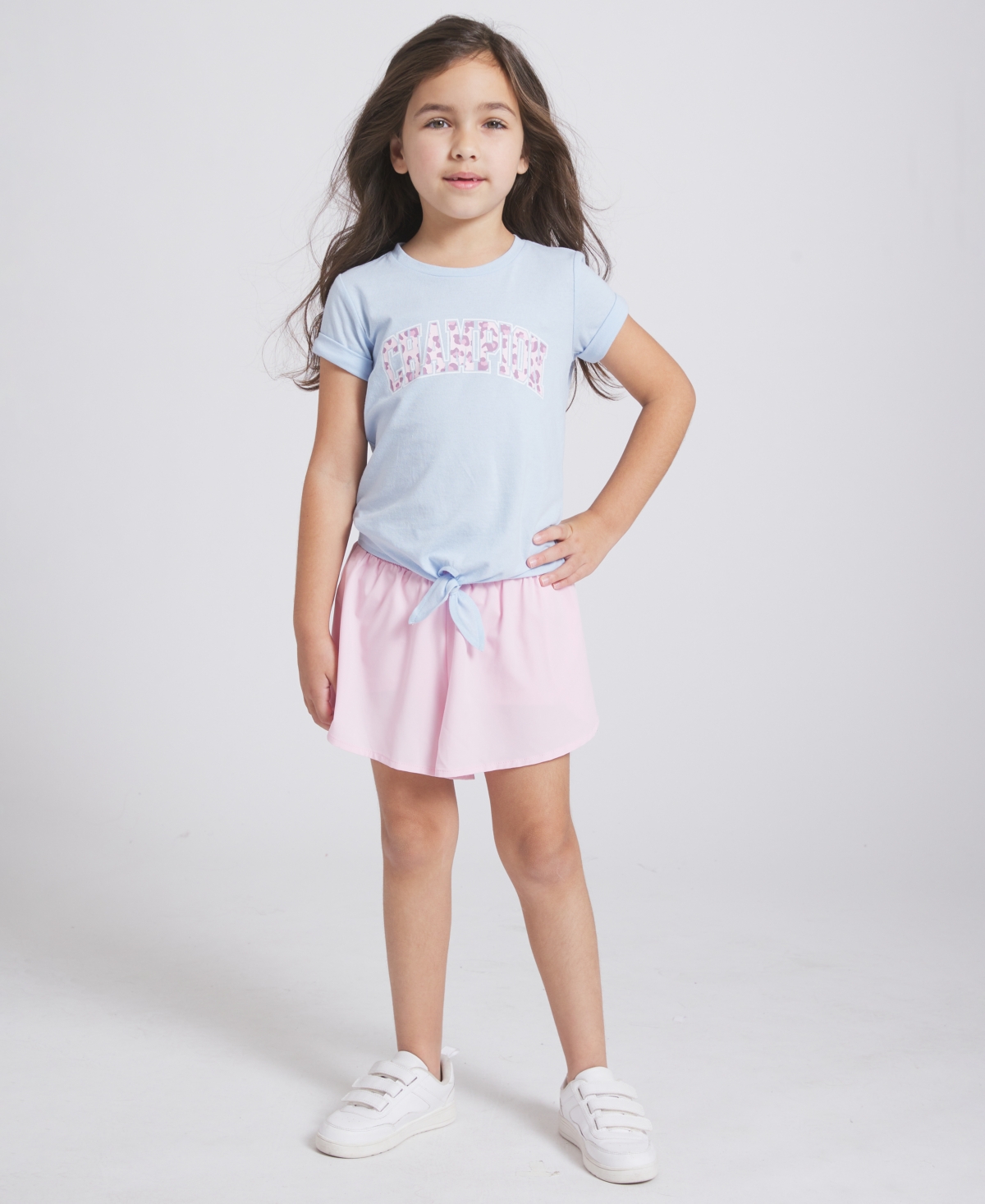 Click here for Champion Girls 4T-6X Tie-Front T-Shirt and Pleated... prices