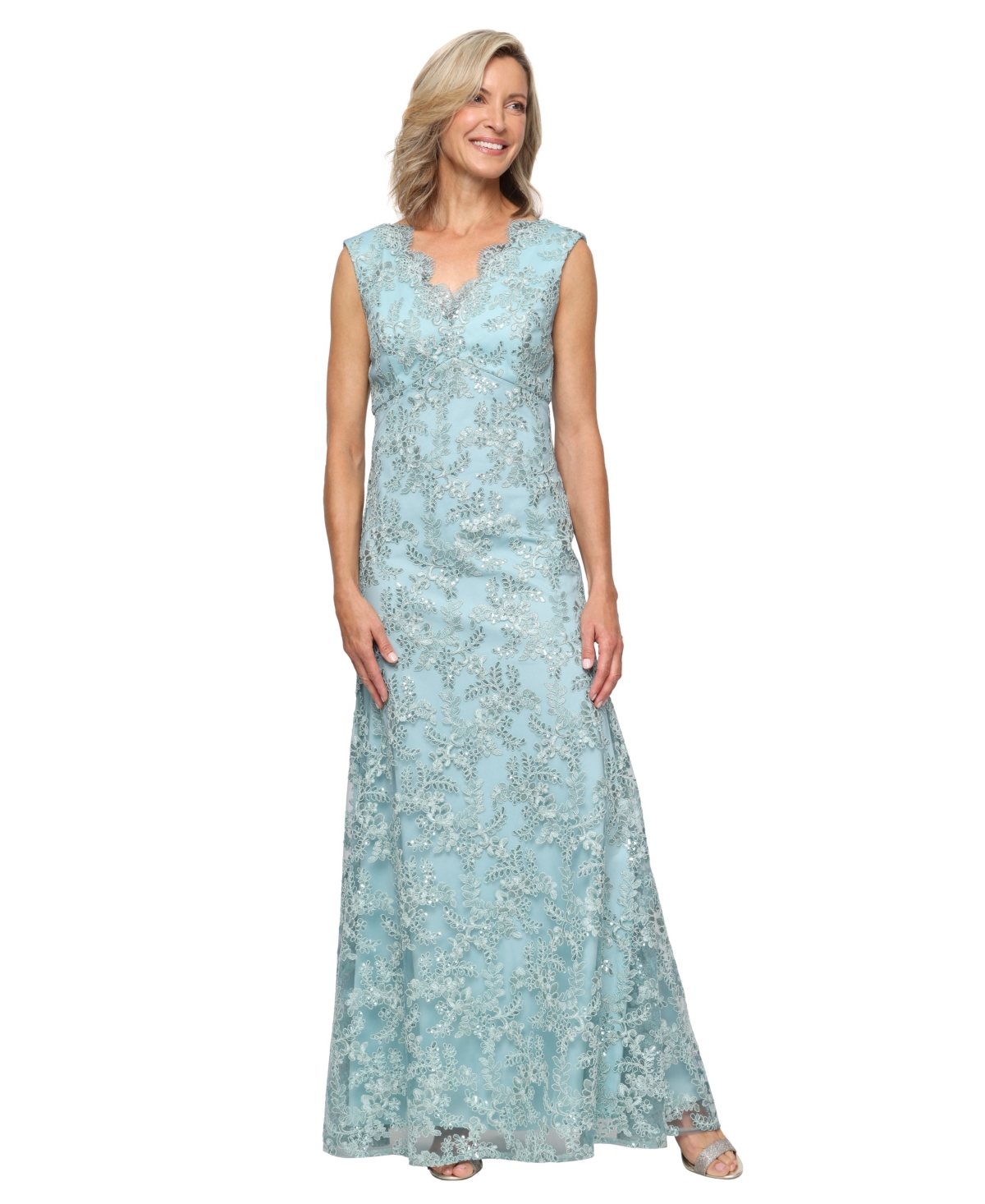 Click here for Alex Evenings Womens Embroidered Long Ball Gown -... prices