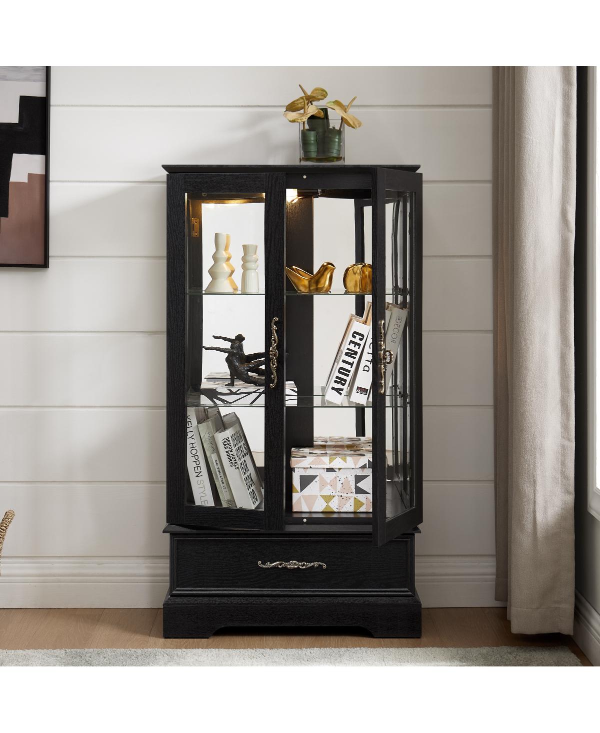 Click here for Streamdale Furniture Lighted Glass Curio Cabinet w... prices