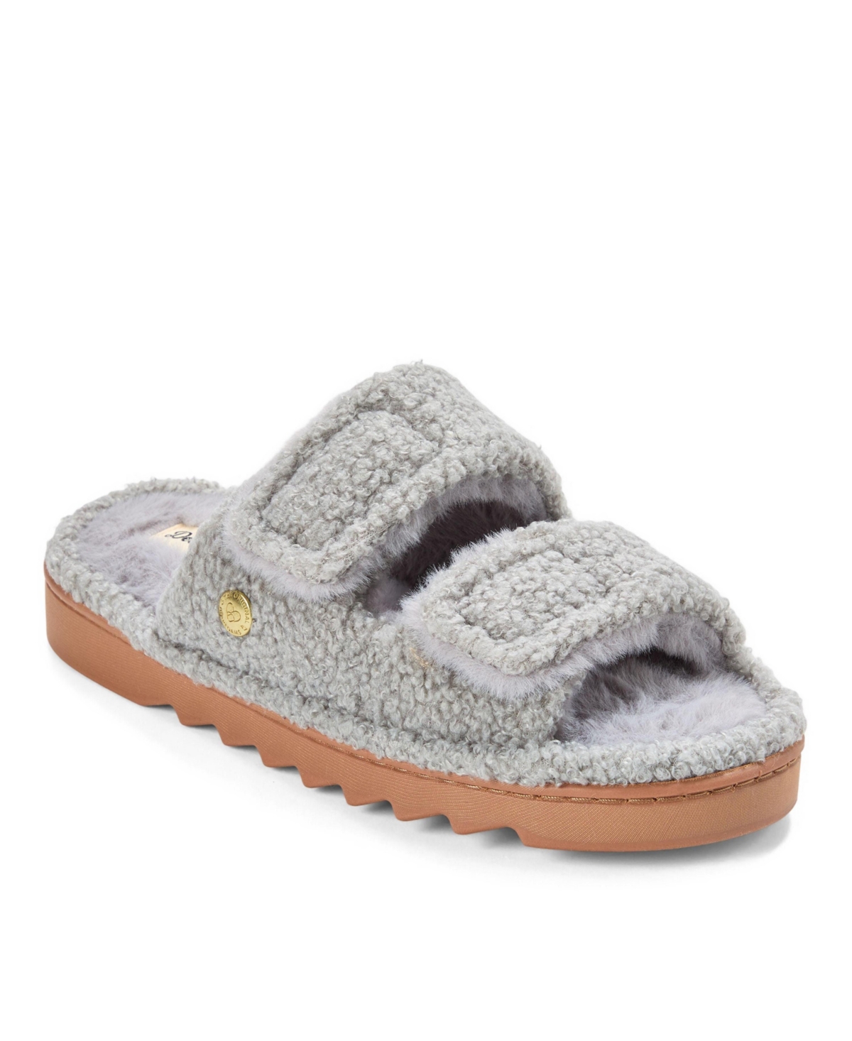 Click here for Dearfoams Womens Regina Teddy Double Band Slide Sl... prices