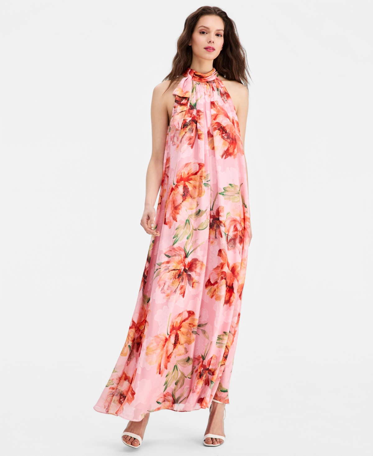Click here for Adrianna Papell Womens Mock-Neck Maxi Dress - PINK... prices