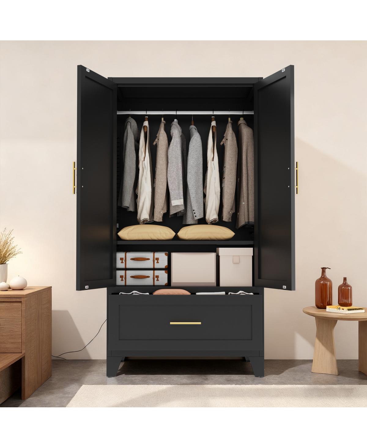 Click here for Streamdale Furniture 60" Tall Metal Wardrobe... prices