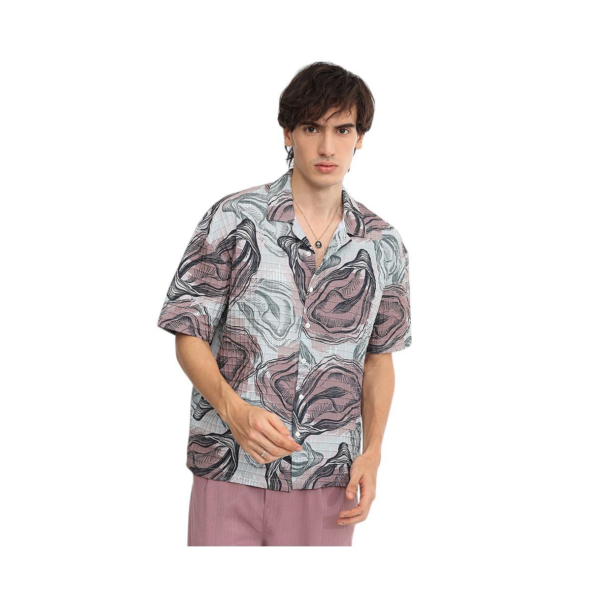 Click here for Campus Sutra Mens Oceanic Oversized Shirt - Green prices