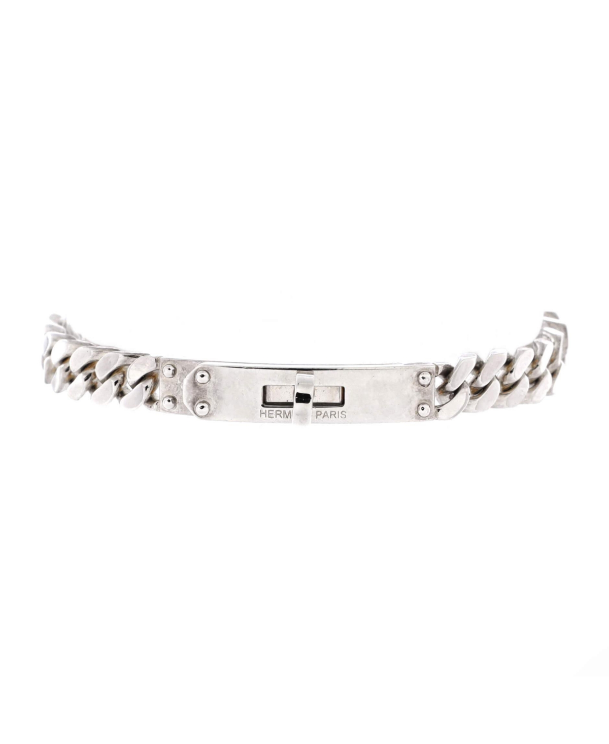 Click here for Pre-Owned HERMES Kelly Gourmette Bracelet - Sterli... prices