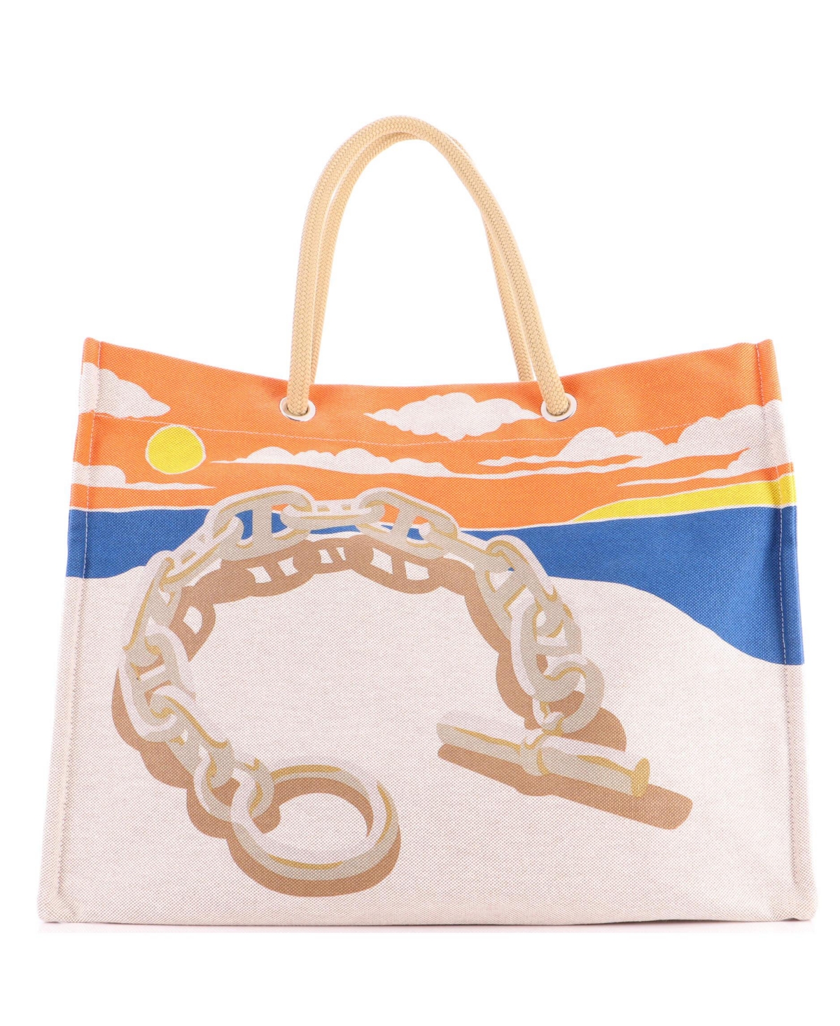Click here for Pre-Owned HERMES Escale A La Plage Beach Bag Print... prices