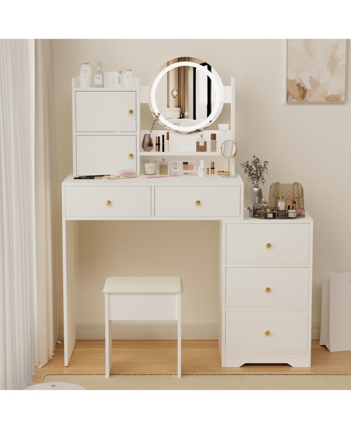 Click here for Streamdale Furniture Vanity Desk with Mirror  Ligh... prices