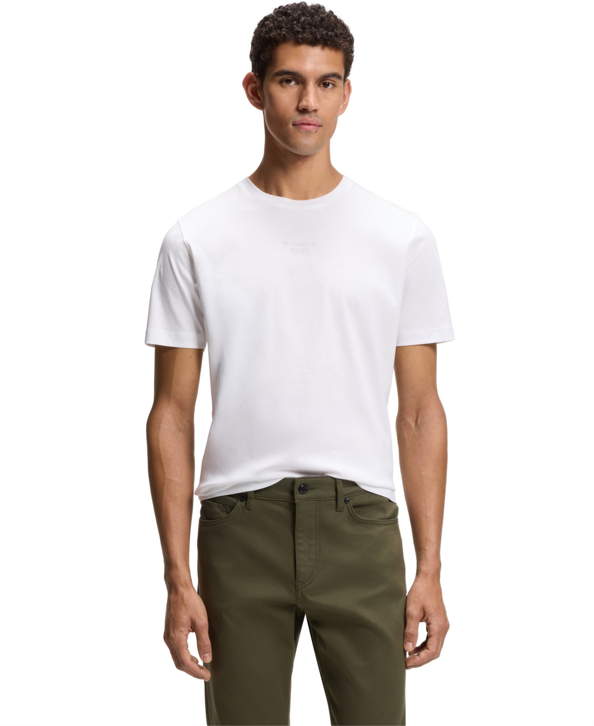 Click here for Boss x Porsche Mens Mercerized-Cotton T-Shirt - Wh... prices