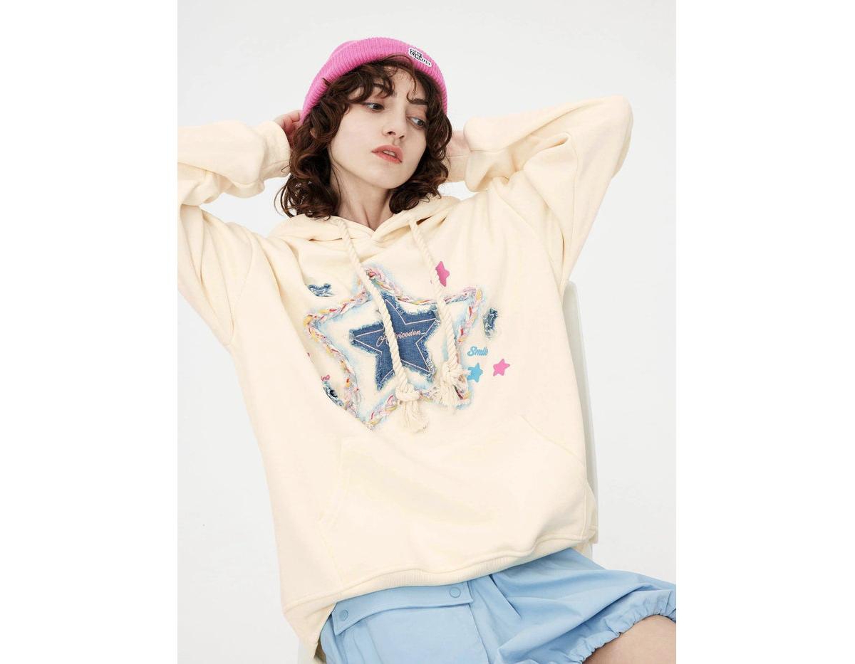 Click here for Aelfric Eden Womens Denim Star Applique Hoodie - A... prices