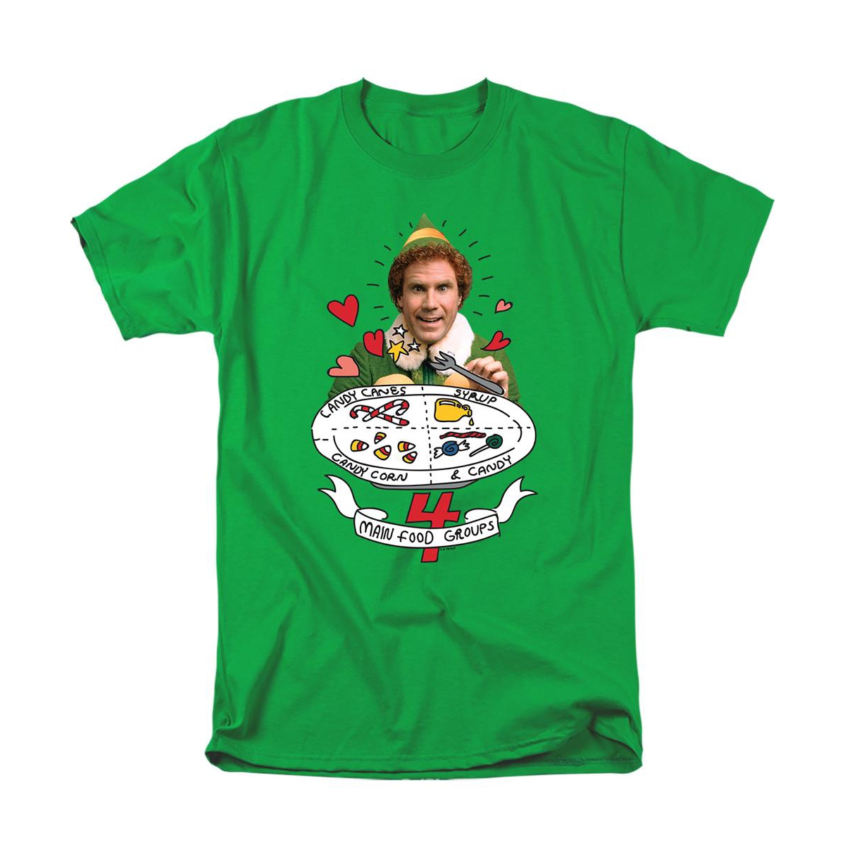 Click here for Elf Mens 4 Main Food Groups T Shirt - Kelly green prices