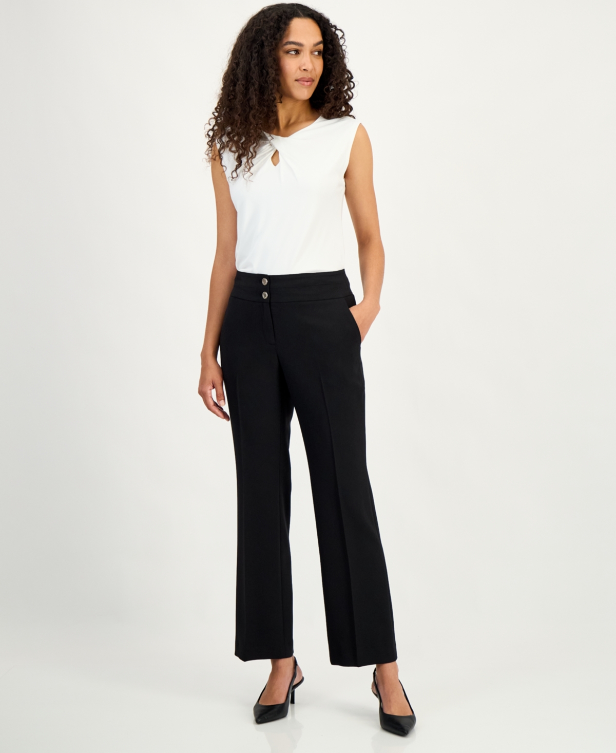 Click here for Kasper Womens Ava Bootleg Pants - Black prices