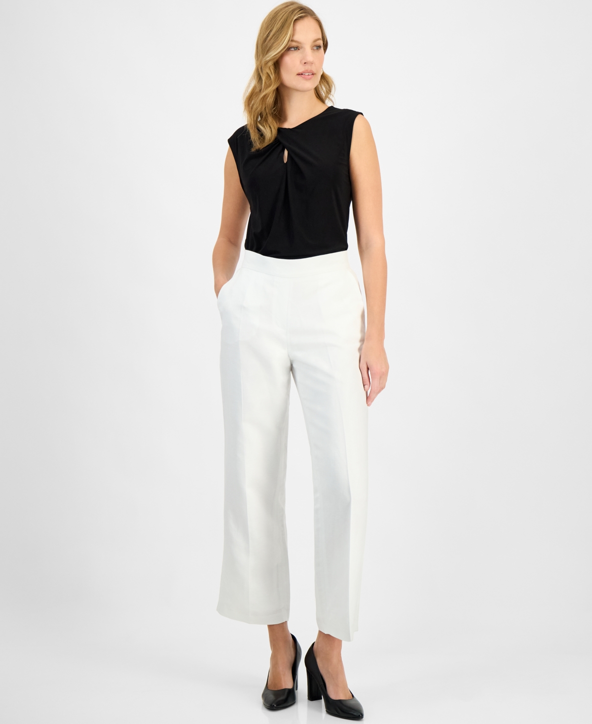 Click here for Kasper Womens Audrey Pull-On Wide Leg Pants - Lily... prices