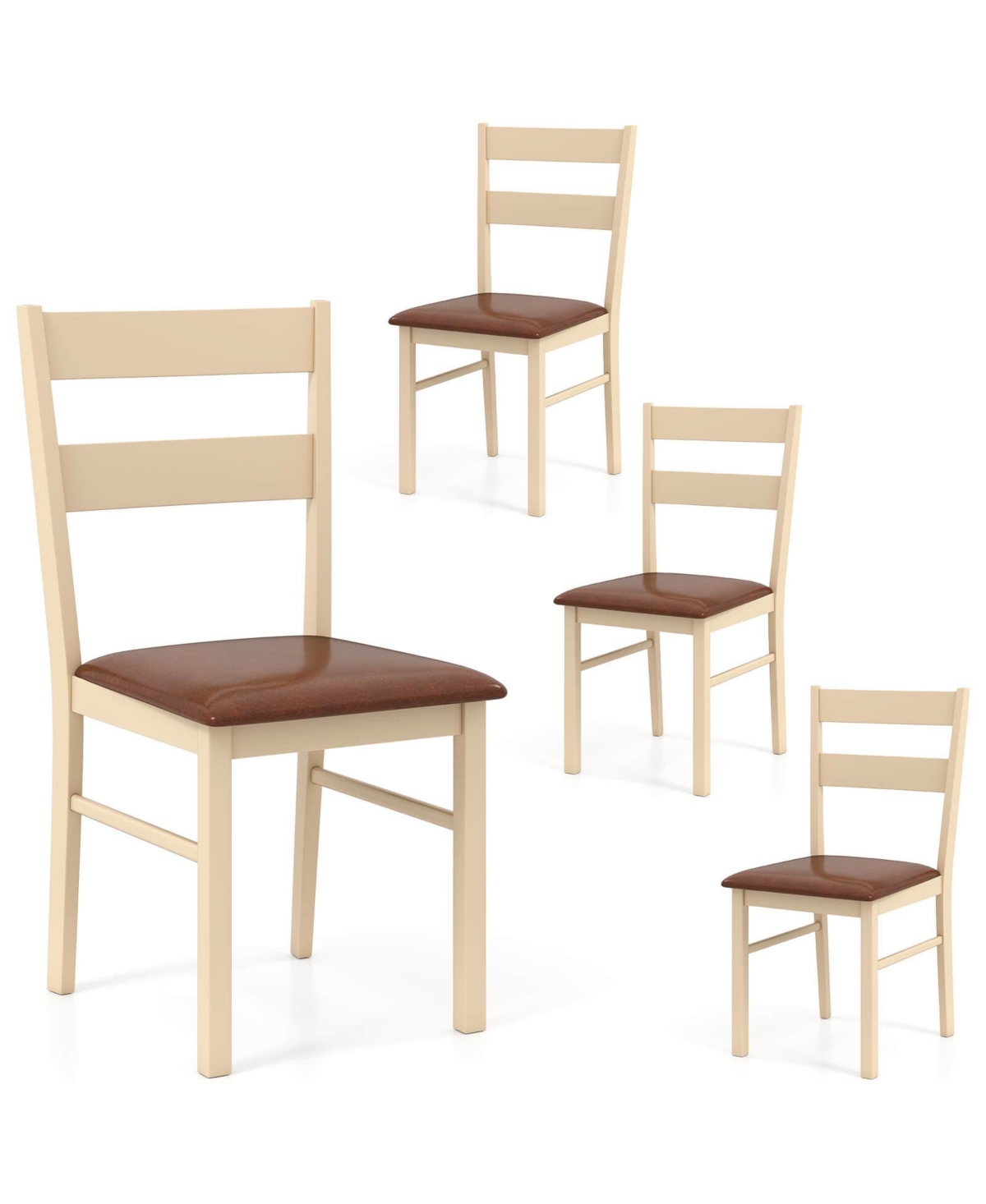 Click here for Costway Wooden dining chair with rubber wood frame... prices