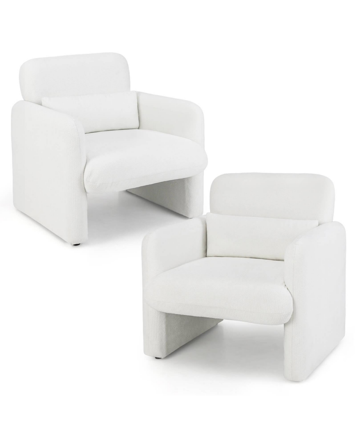Click here for Costway Chenille Accent Chair with Removable Lumba... prices