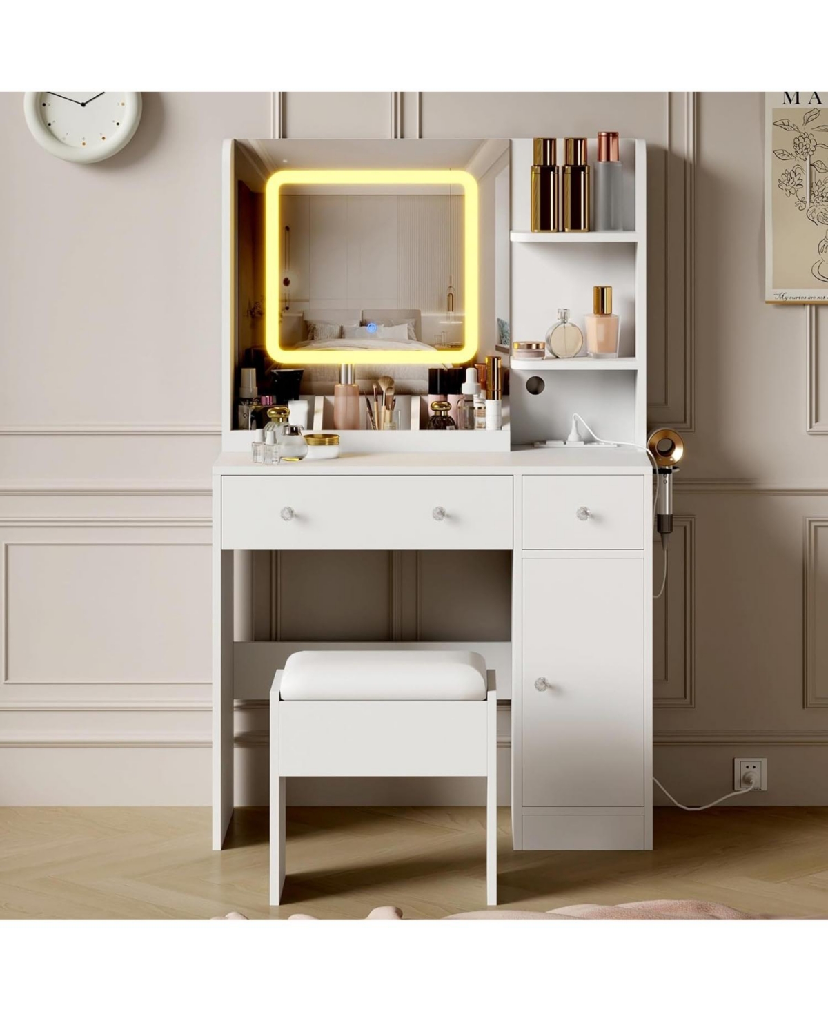 Click here for gaomon Vanity Desk with Mirror and Lights  Makeup... prices