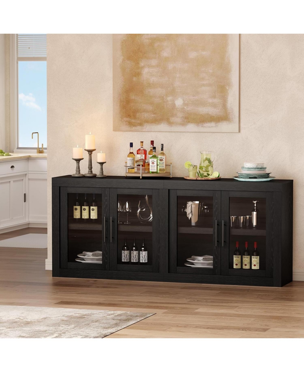 Click here for Gaomon 70.8 Sideboard Buffet Cabinet with 4 Glass... prices