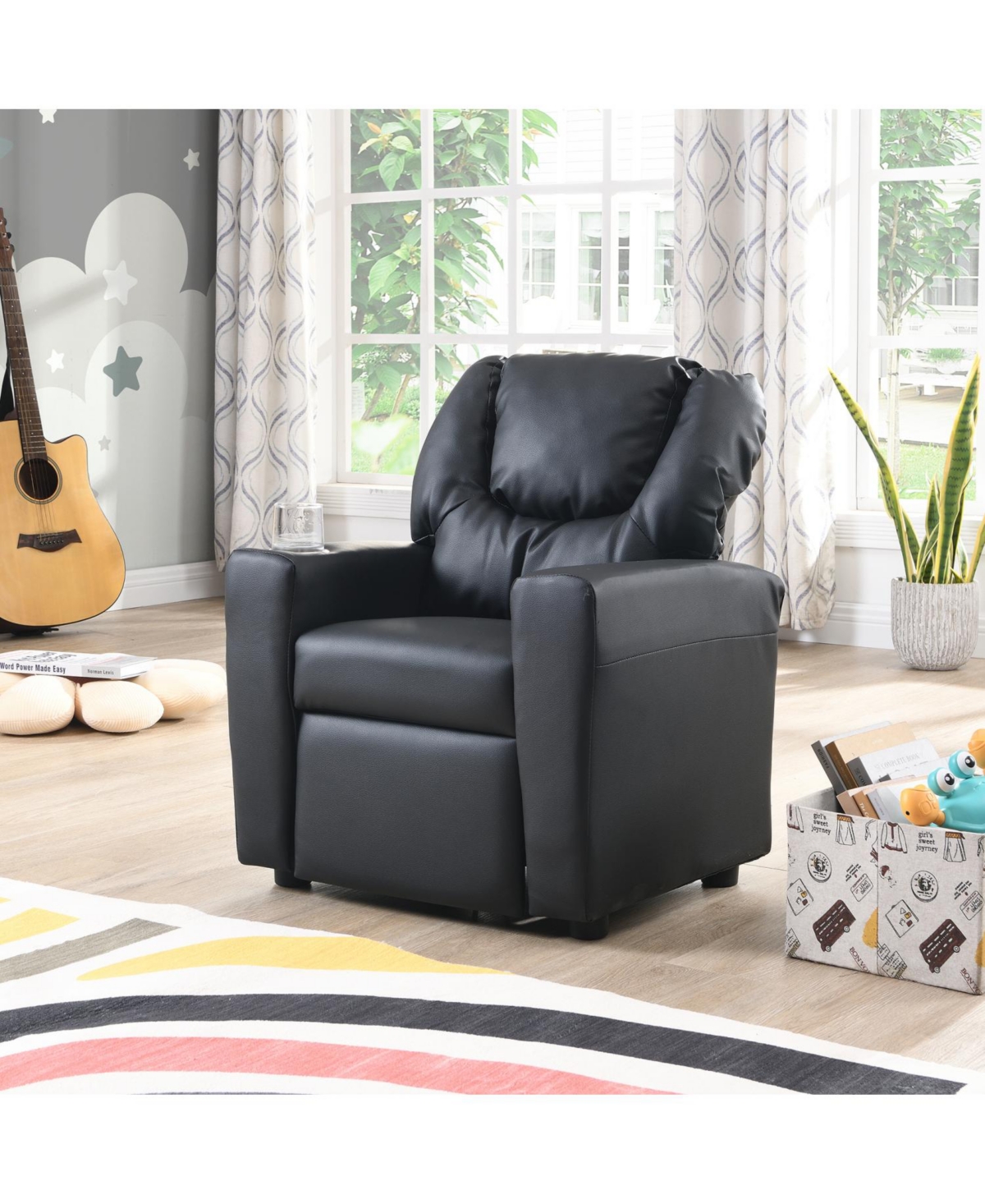Click here for Streamdale Furniture Kids Recliner Chair Black Pvc... prices