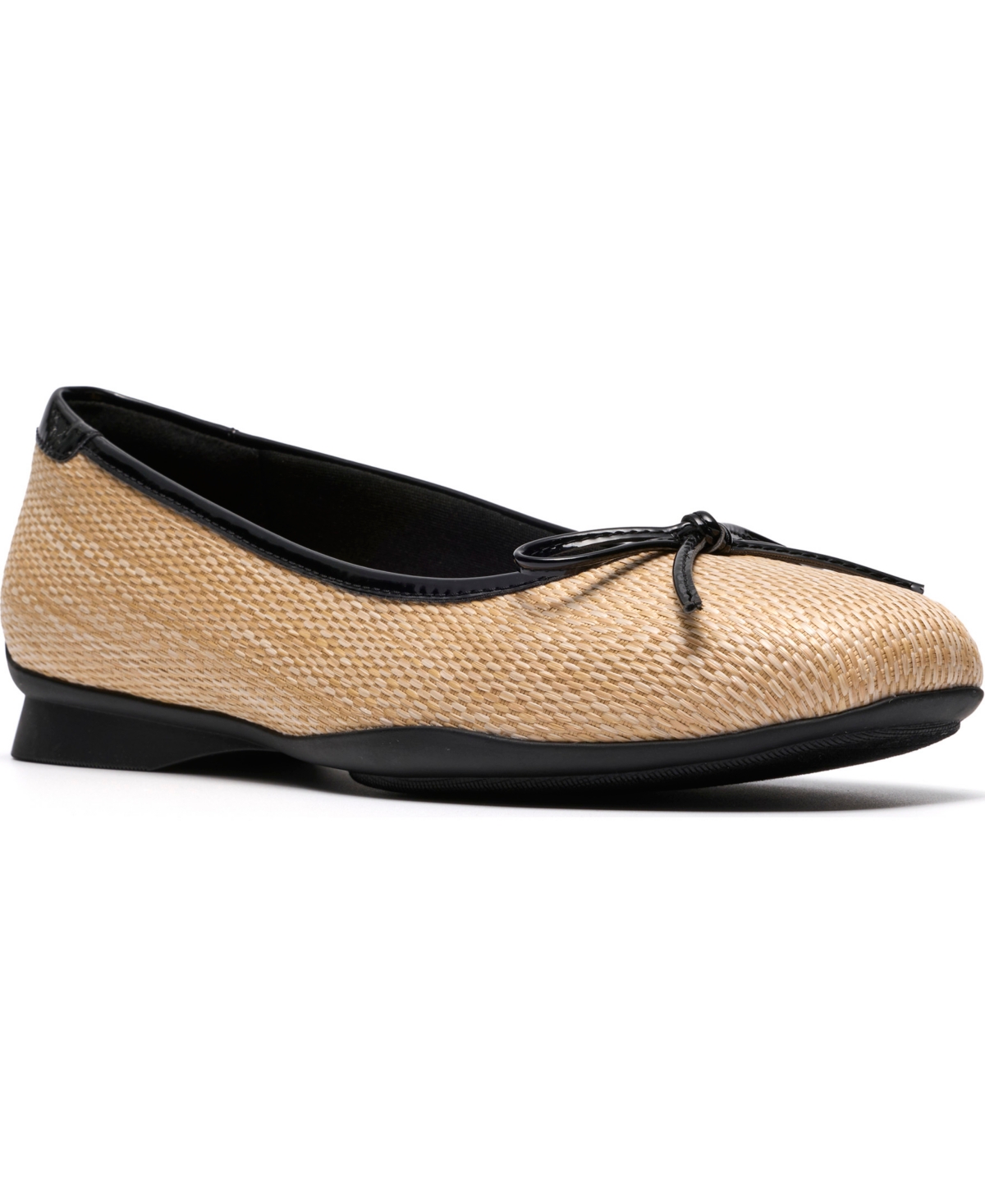 Click here for Clarks Womens Jazmynn Bow Round Toe Flats - Raffia... prices
