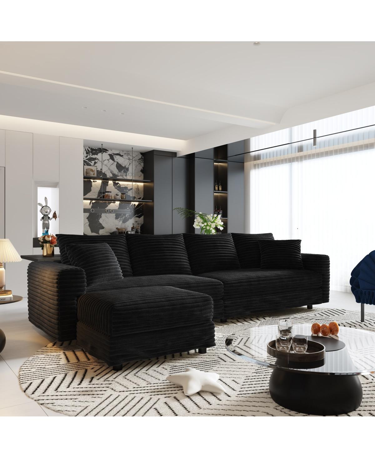 Click here for Streamdale Plush Corduroy 4-Seat Sofa  Modern Comf... prices