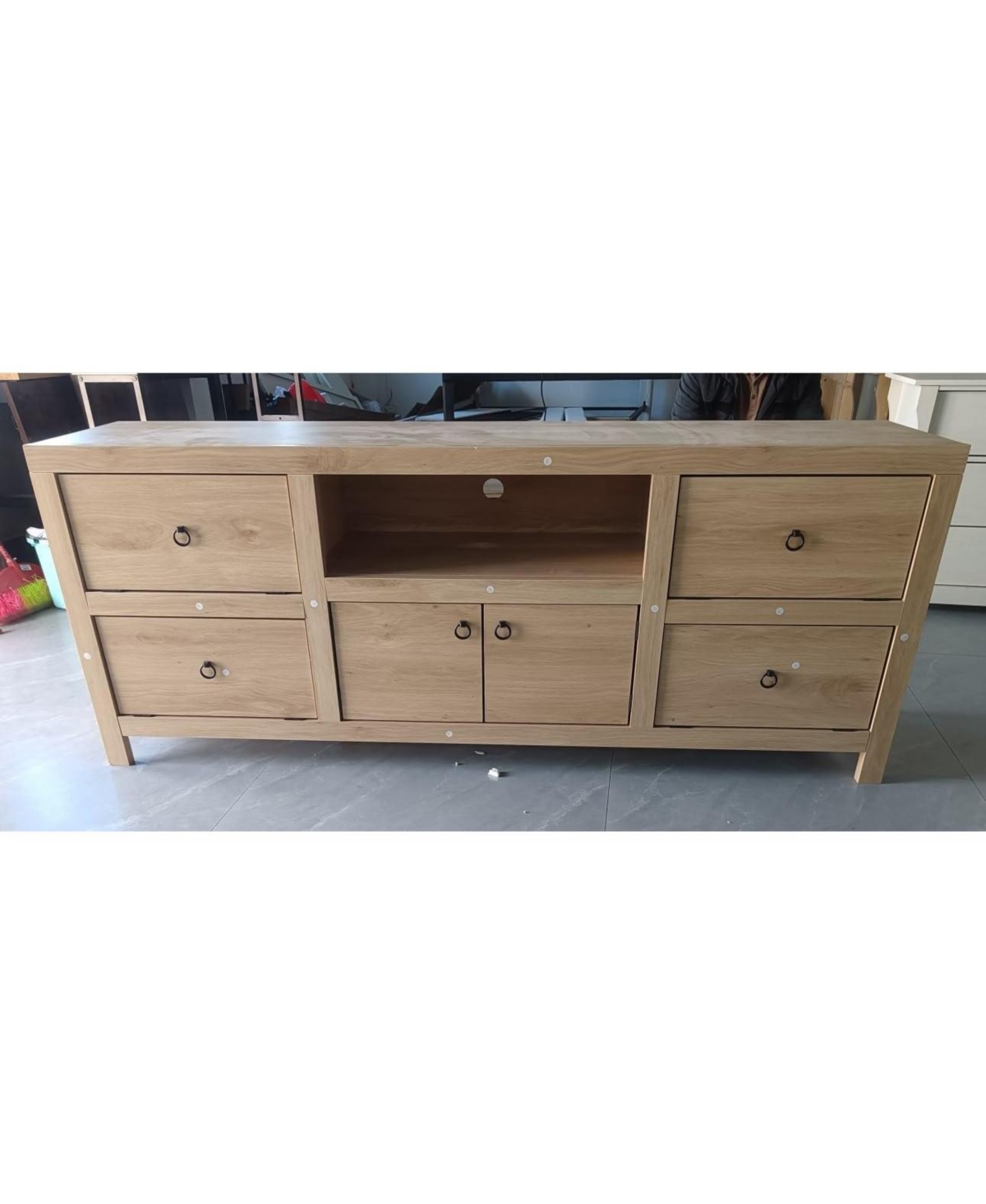 Click here for gaomon Rustic 6-Door Wooden Tv Console  Wide Stora... prices