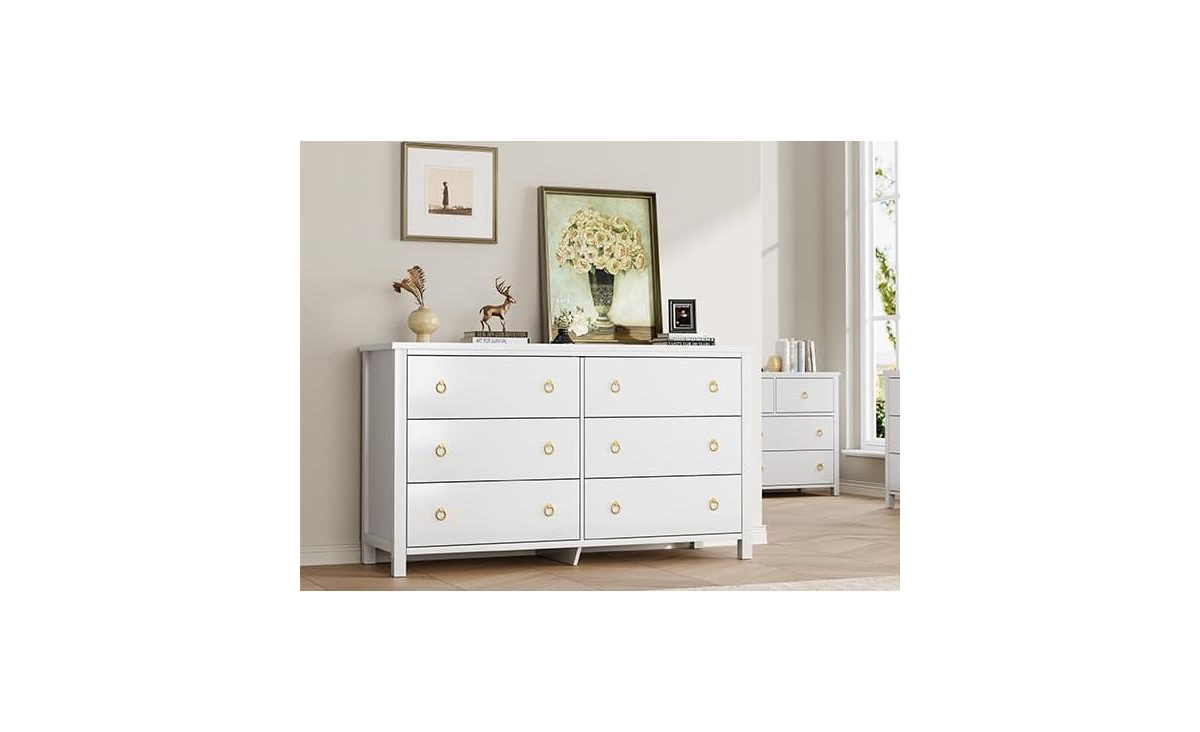 Click here for gaomon 6-Drawer Wooden Dresser  54" Wide Ches... prices