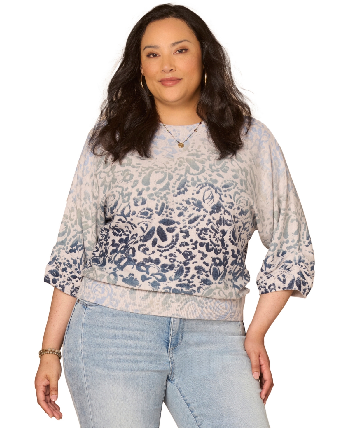 Click here for Democracy Plus Size 3/4-Length Dolman Blouson Slee... prices
