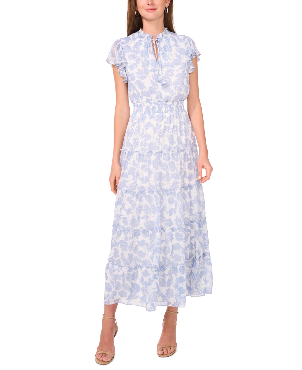 Click here for Msk Petite Split Neck Tiered Maxi Dress - Rainwash... prices