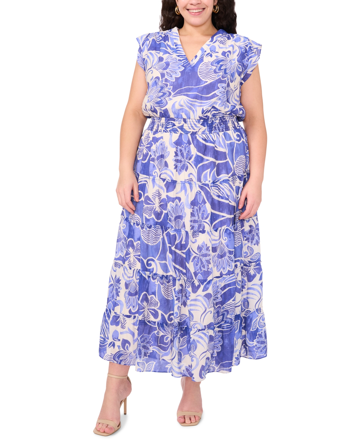 Click here for Msk Plus Size Printed Sleeveless Maxi Dress - Ampa... prices