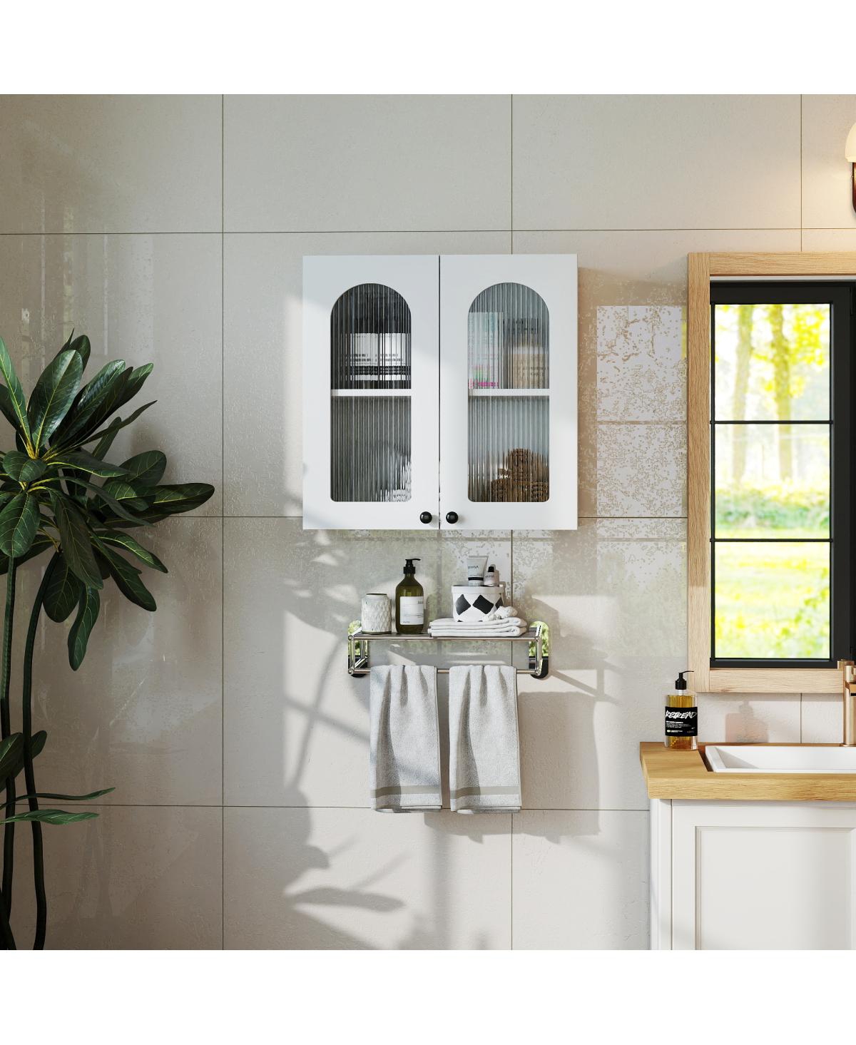 Click here for Streamdale Furniture Wall Cabinet with Arched Glas... prices