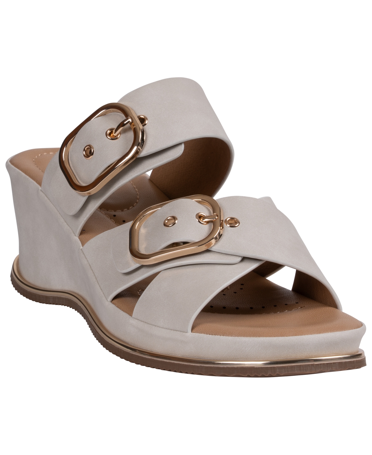 Click here for Gc Shoes Womens Olana Buckle Round Toe Wedge Sanda... prices