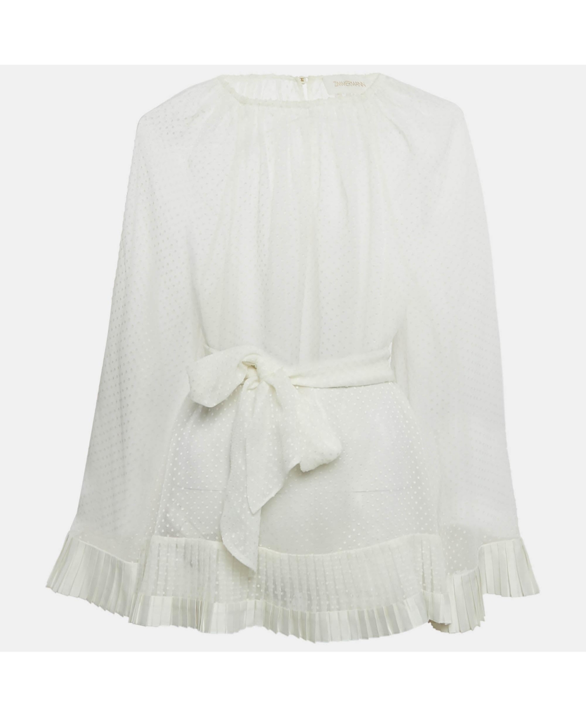 Click here for Pre-Owned Zimmermann Womens White Plumetis Chiffon... prices