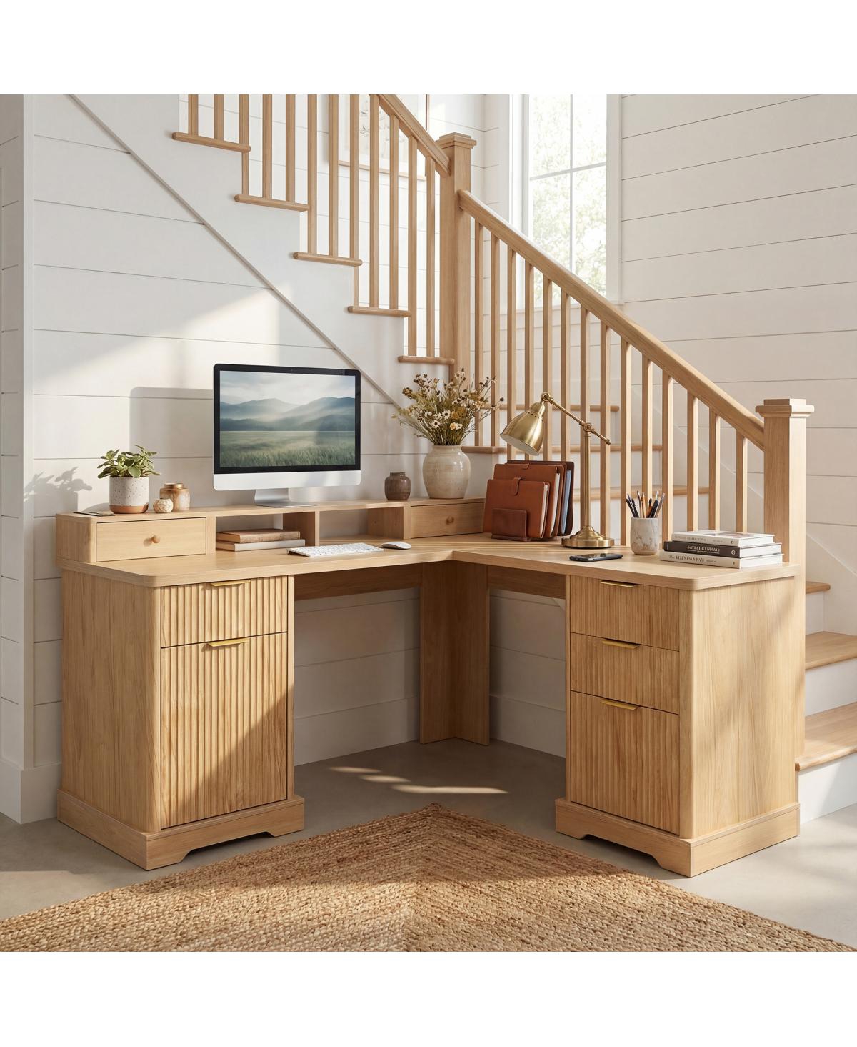 Click here for Streamdale Furniture 59" Modern Fluted L-Shap... prices