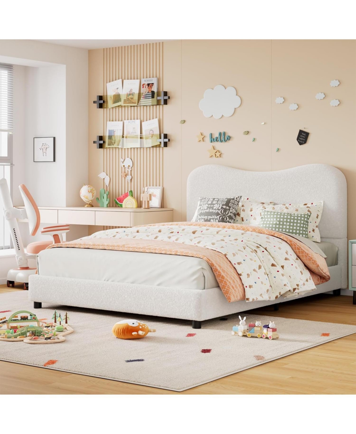 Click here for gaomon Velvet Upholstered Bed Frame Bed with Boucl... prices