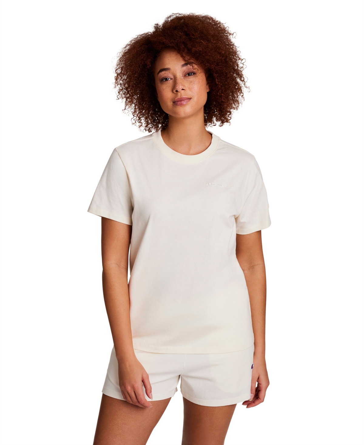 Click here for Champion Womens Embroidered Classic T-Shirt - Unbl... prices