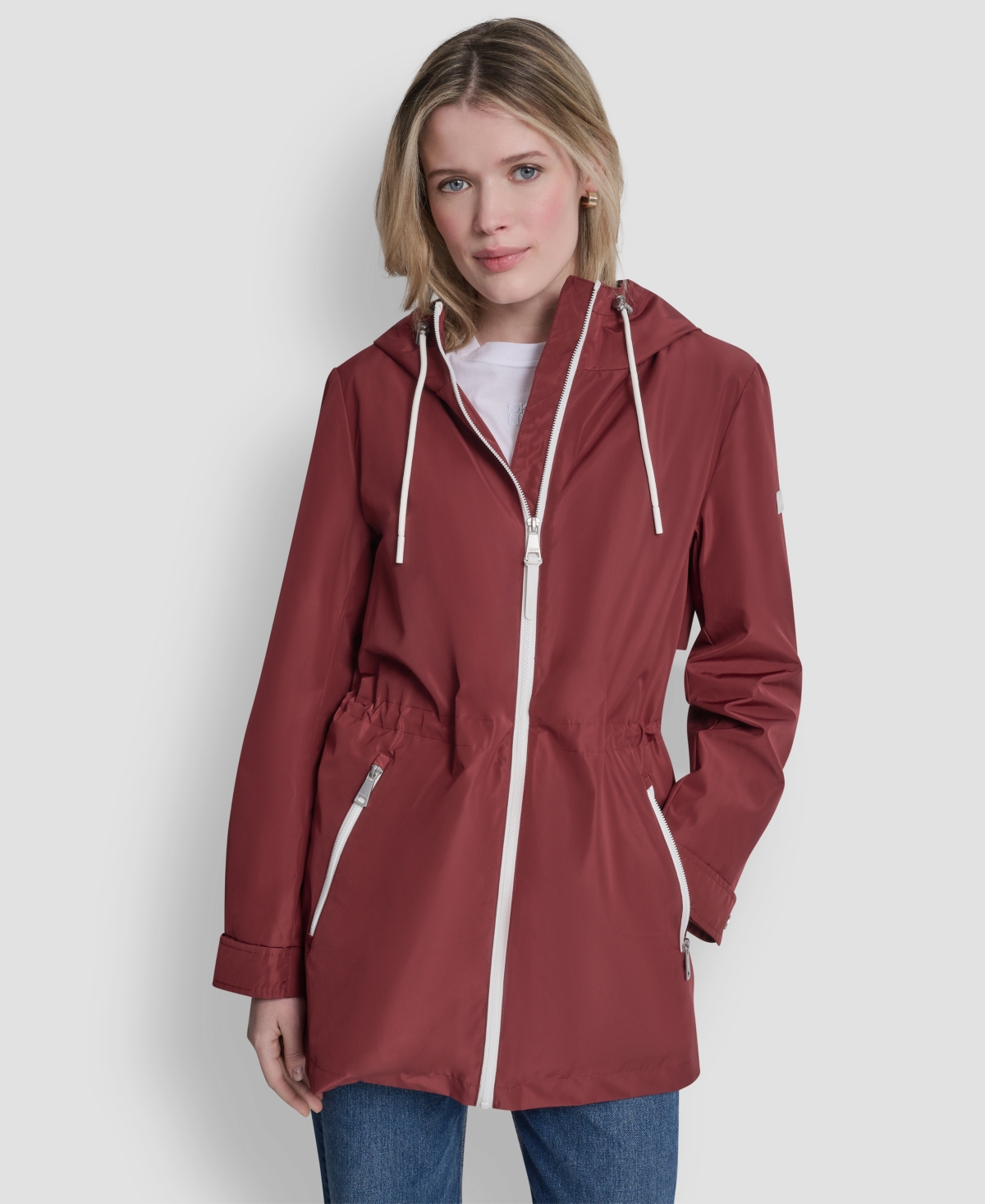 Click here for Dkny Womens Sporty Anorak Hooded Raincoat - Cinnam... prices