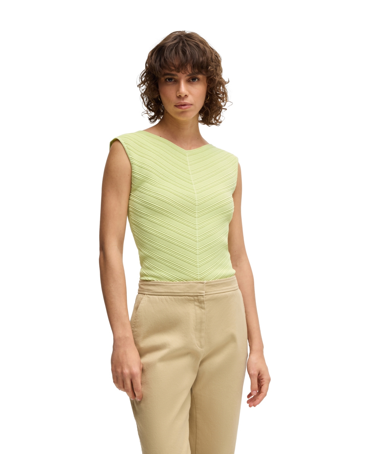 Click here for Boss by Hugo Boss Womens Knitted Structure V-Neck... prices