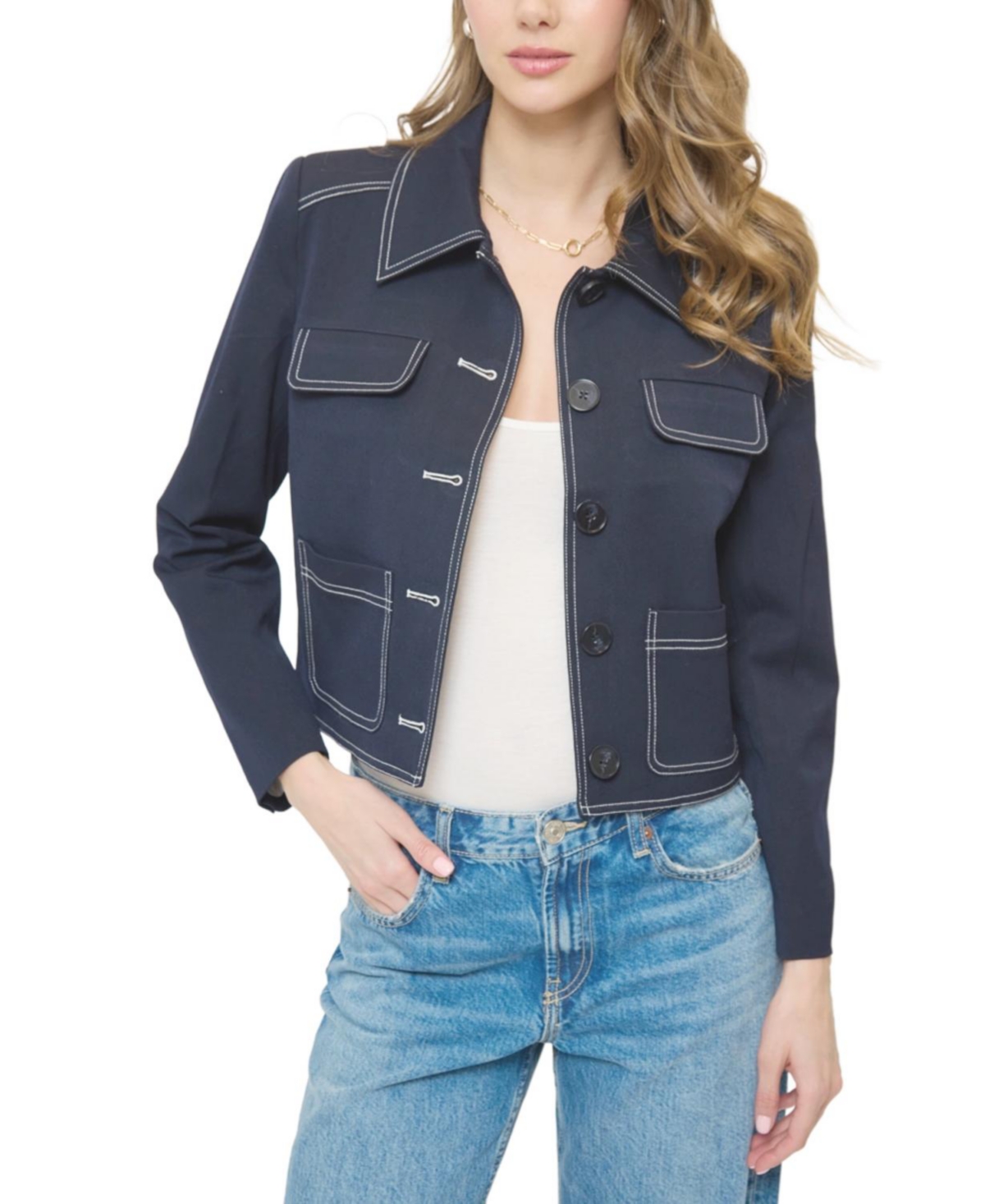 Click here for Central Park West Womens Franki Topstitch Lady Jac... prices