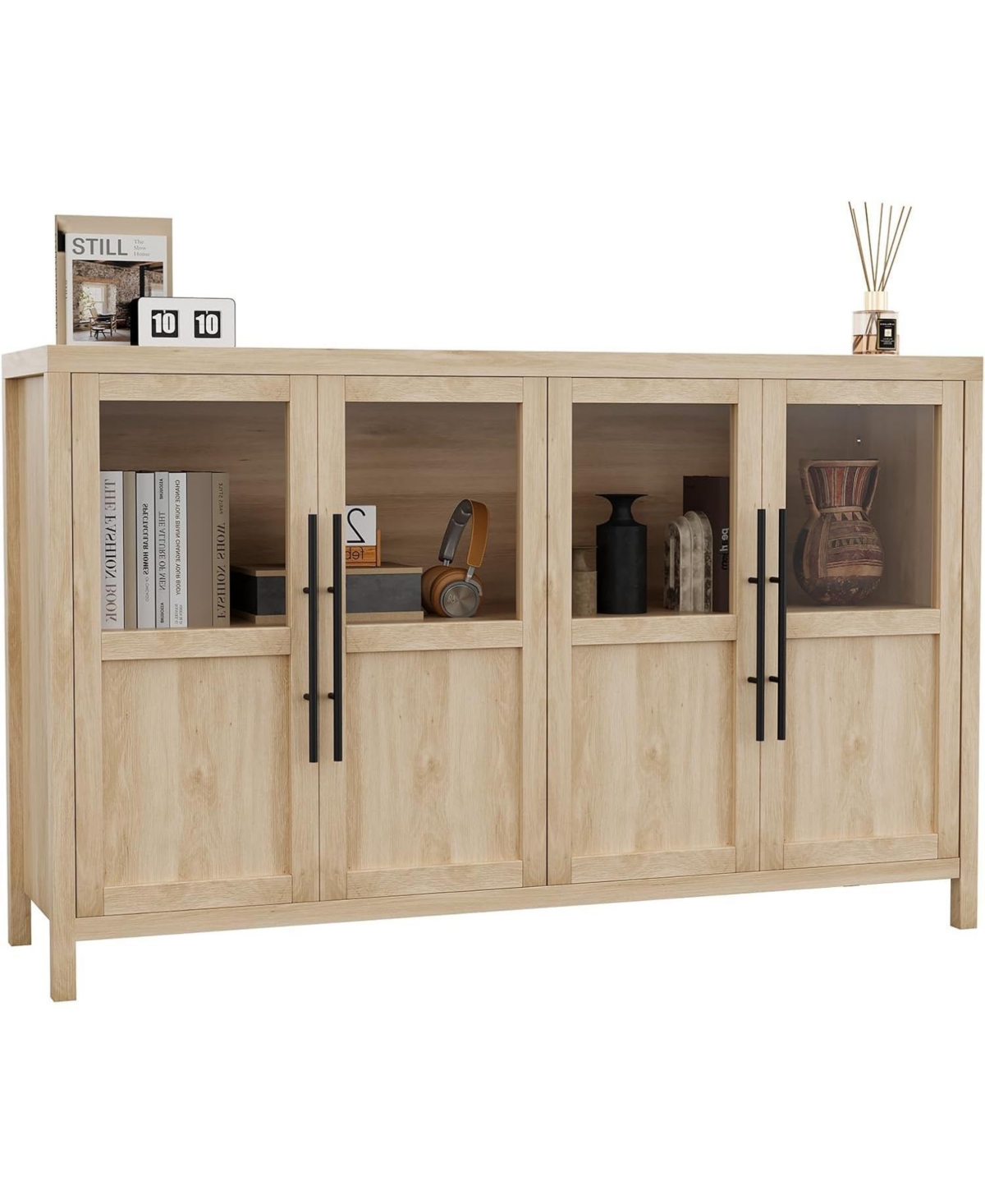 Click here for gaomon Sideboard Buffet Cabinet with 4 Glass Doors... prices