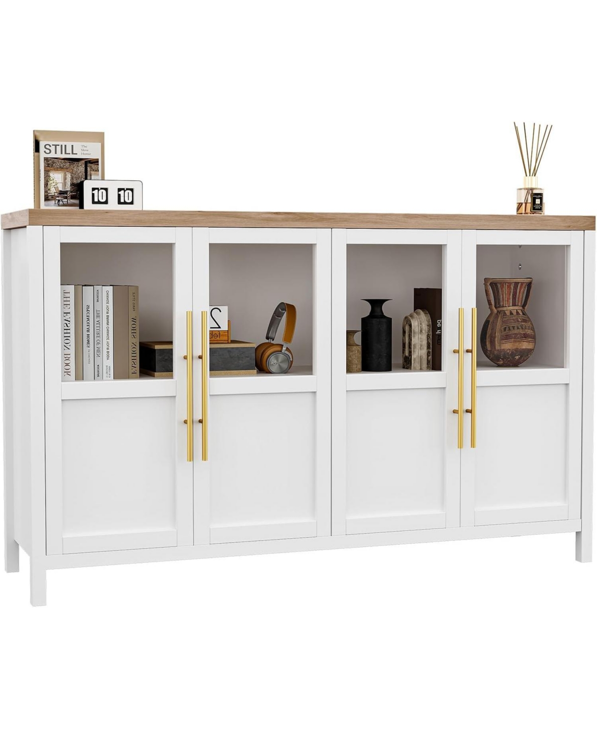 Click here for gaomon Sideboard Buffet Cabinet with 4 Glass Doors... prices
