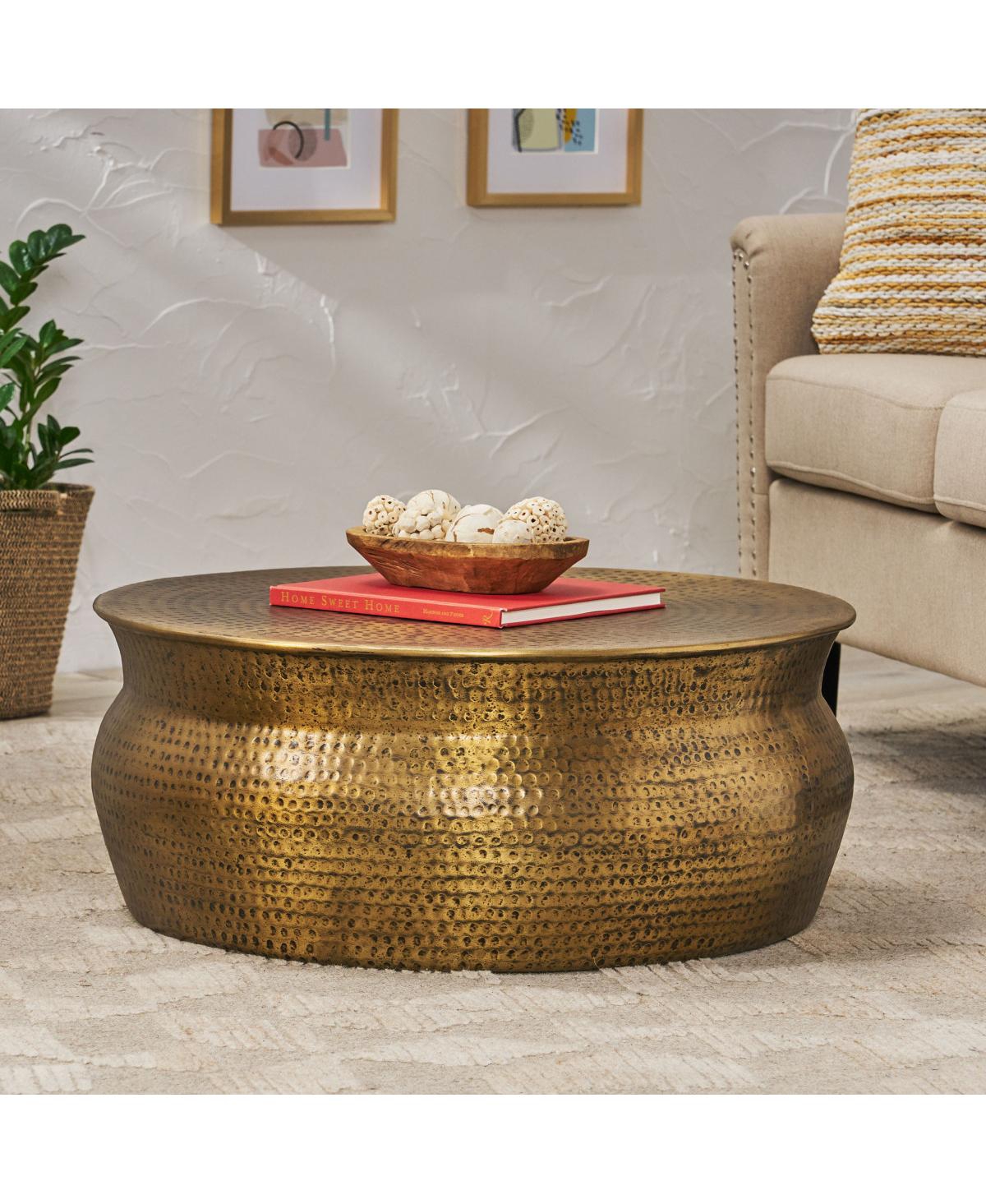 Click here for Streamdale Furniture Drum Coffee Table - Coppery prices