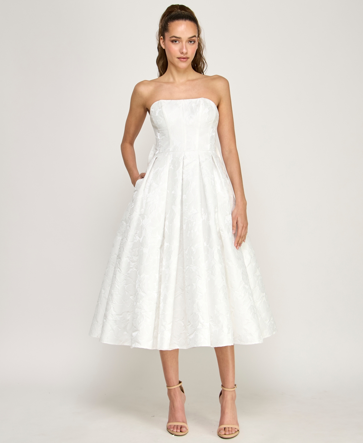 Click here for Alex & Sophia Womens Strapless Bustier Dress - Whi... prices