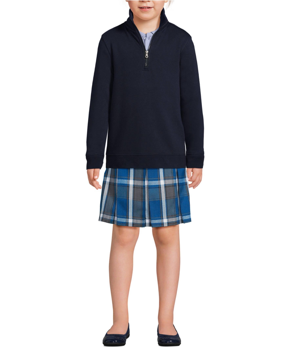 Click here for Lands End Girls Quarter Zip Sweatshirt - Classic n... prices